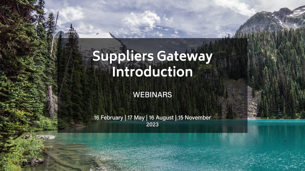 Webinar: Suppliers Gateway Introduction